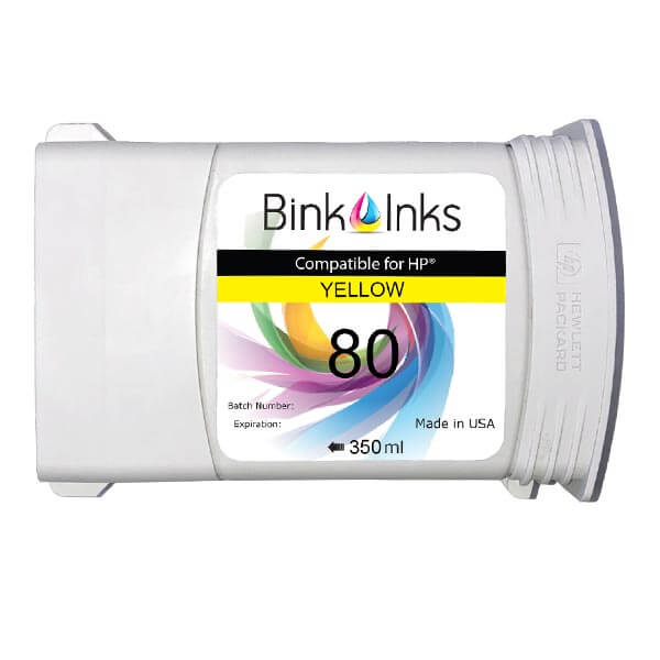 Replacement Cartridge for Hewlett Packard HP80 Yellow 350 mL C4848A